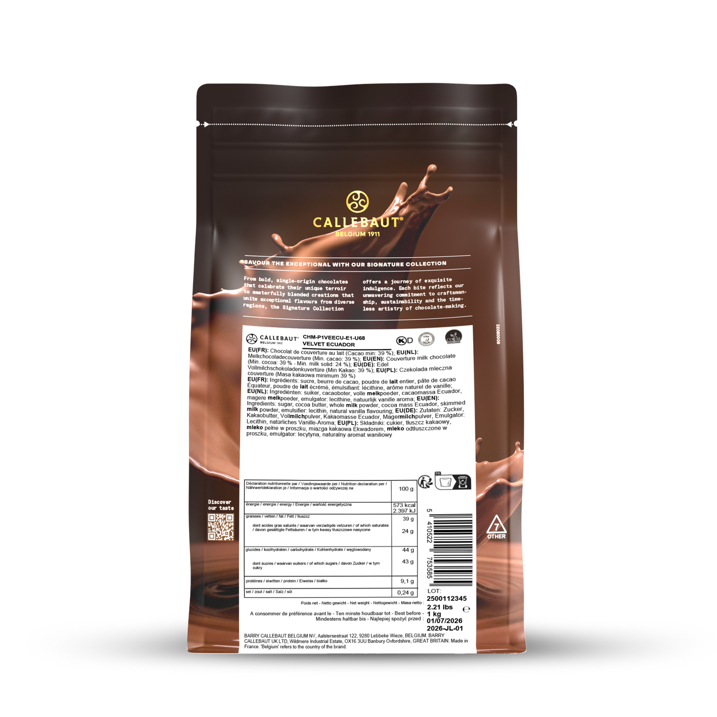 Ecuador Milk Chocolate 39% – Premium Couverture | Callebaut Shop